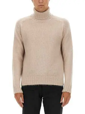 TOM FORD Wool And Mohair Blend Turtleneck Sweater - Beige