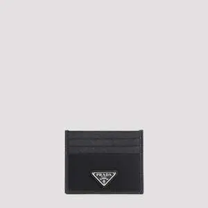 Prada Mini Recycled Polyamide Card Holder - Black