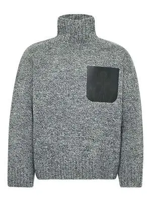 JW Anderson High-neck Leather-pocket Sweater - Grey