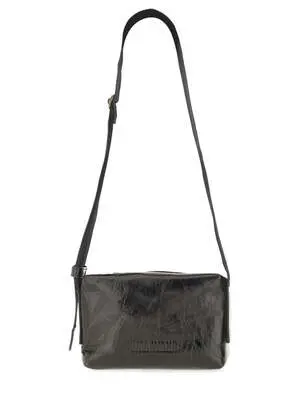 UMA WANG Logo Debossed Leather Shoulder Bag