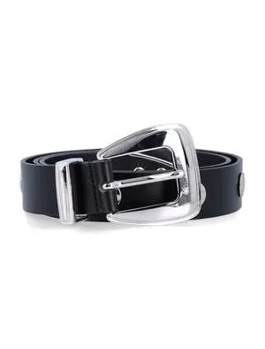 THE FRANKIE SHOP Studded Leather Belt - Black
