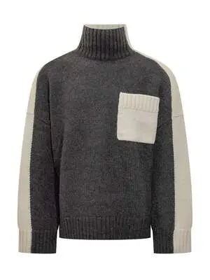 JW Anderson J. W. Anderson High Neck Colorblock Pullover - Grey