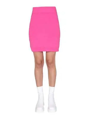 Helmut Lang Brushed Cotton-blend Mini Skirt - Fuchsia