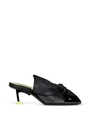 Givenchy Red Leather Bow Detail Mules 65mm