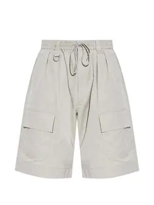 Y3 Drawstring Waist Cargo Shorts - Lightbrown