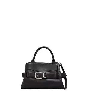 Marc Jacobs Leather Shoulder Bag With Buckle Detail - Black