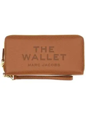 Marc Jacobs Mini Leather Wallet 10 Cm X 20 Cm X 2 Cm - Buff