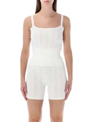 JW Anderson Knitted Pointelle Camisole Top - Beige
