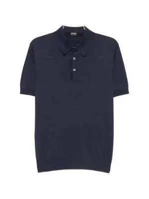 Zegna Reguther Fit 18 Gauge Polo With Short Sleeves - Blue
