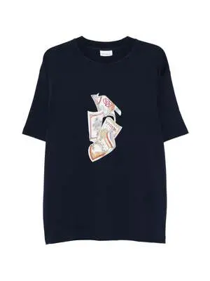 Drole De Monsieur Ribbed Collar Regular Fit T-shirt