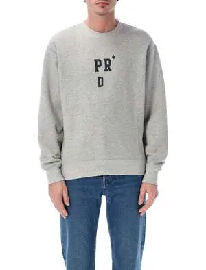 Prada Cotton Crewneck Sweatshirt With Logo - Grey