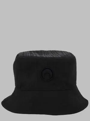 MARINE SERRE Logo Detail Bucket Hat - Black