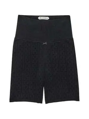 JW Anderson High-waisted Cable-knit Shorts - Black