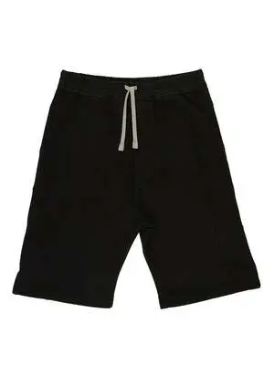 Rick Owens Knee-length Fleece Shorts With Drawstring Waistband - Black