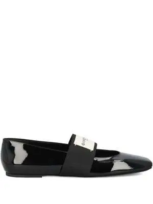 Givenchy Sliced Square Ballerinas In Patent Leather - Black