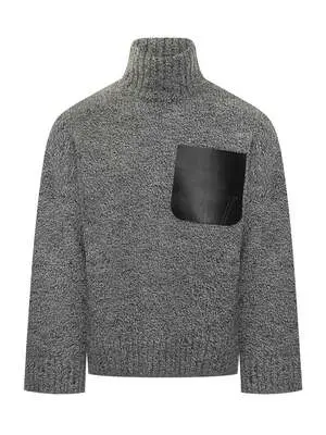JW Anderson High Neck Pullover With Pocket - Grey