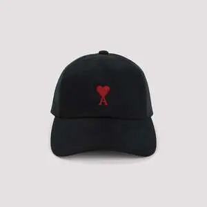 AMI Paris Embroidered Cap - Black