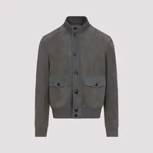 Zegna Lamb Leather Blouson Jacket - Grey
