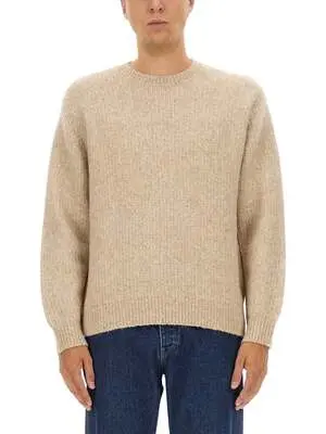 SUNFLOWER Regular Fit Yak And Alpaca Blend Sweater - Beige