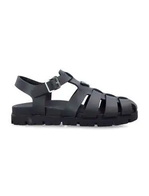 Prada Rubber Fisherman Sandals With Buckle Fastening - Black