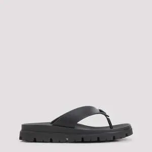 Prada Rubber Thong Sandals - Black