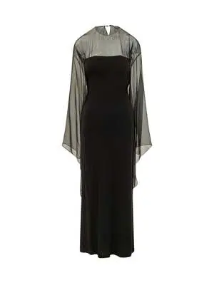 Alberta Ferretti Elegant Long Suit With Unique Inserts - Nero