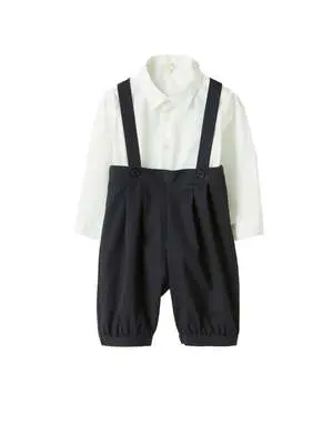 IL GUFO Two-piece Suit With Suspenders - Blue