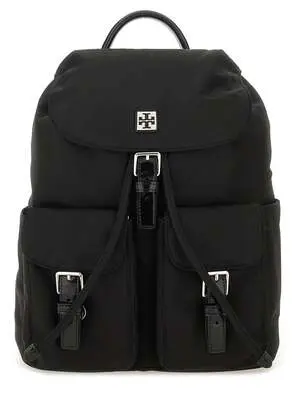 Tory Burch Virginia Metallic Flap Backpack - Black