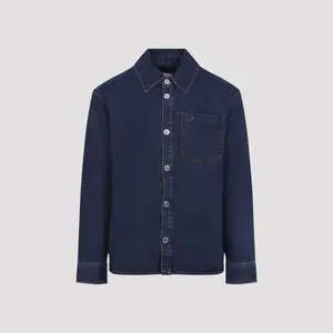 AMI Paris Cotton De Coeur Overshirt - Blue