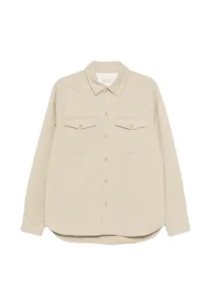 Moncler Moncler Light Cotton Stretch Shirt For Men Lightbeige