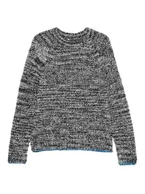 SUNFLOWER Premium Mohair Wool Blend Crewneck Sweater With Contrasting Hand-stitched Details - Grey