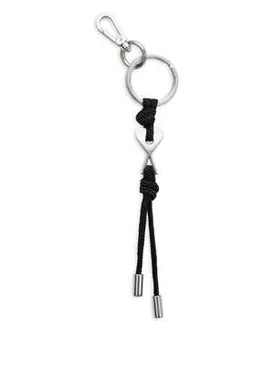 AMI Paris Silver-tone Heart Charm Keychain