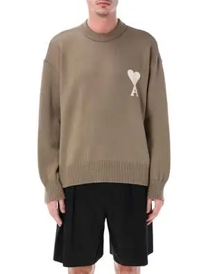 AMI Paris Wool And Cotton De Coeur Crewneck Sweater