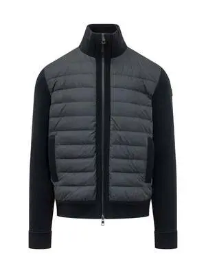 Moncler Lightweight Cardigan With Padded Insert - Blu