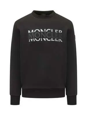Moncler Classic Logo Crew Neck Sweatshirt - Nero