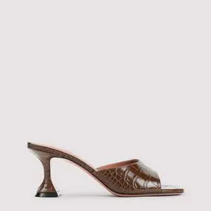 Amina Muaddi Lupita Slippers 70 Suede - Brown