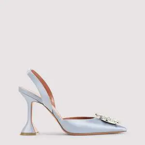 Amina Muaddi Embellishment Slingback Pumps - Blue