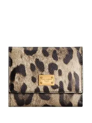 Dolce & Gabbana Mini Snap Button Wallet With Vintage Brass Detailing - Marrone