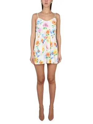Moschino Floral Print Sweetheart Neckline Jumpsuit - Multicolour