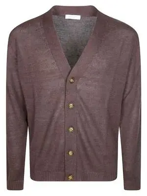 DANIELE FIESOLI Linen Blend Cardigan For Ss26 - Marrone