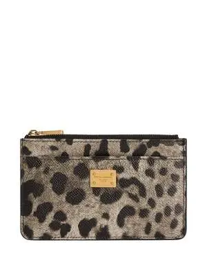 Dolce & Gabbana Mini Vintage Brass Zip Wallet With Customization - Marrone