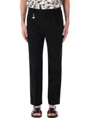 Prada Modern Slim Fit Tailored Trousers - Black