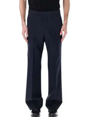 Prada Mohair And Wool Slim-fit Trousers - Blue