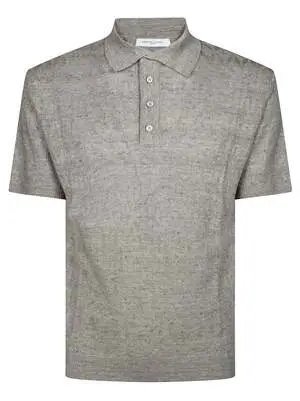 DANIELE FIESOLI Mini Linen Cotton Polo Shirt - Grigio