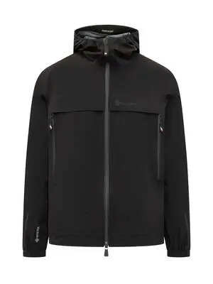Moncler Lightweight Spring Jacket With Hood And Zipper - Nero
