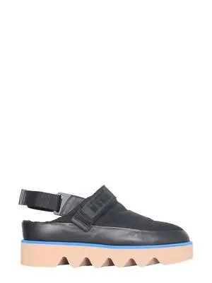 MSGM Puffed Slingback Sandals With Extralight Rubber Sole - Black