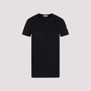 Moncler Logo Patch Cotton Jersey T-shirt - Black