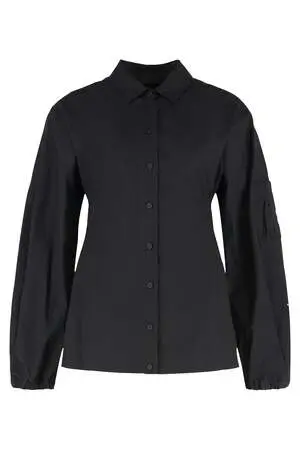 Moncler Logo Patch Cotton Jersey T-shirt - Black