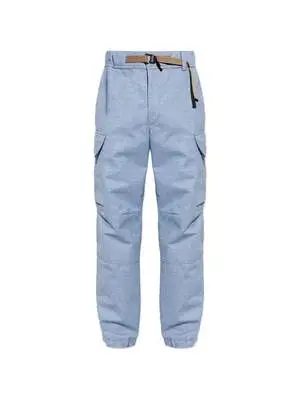 Moncler Medium Blue Cotton Trousers - Mediumblue