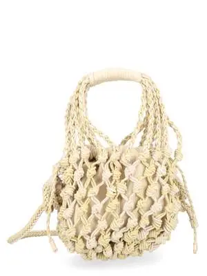ALYSI Mini Woven Crossbody Bag - Ivory